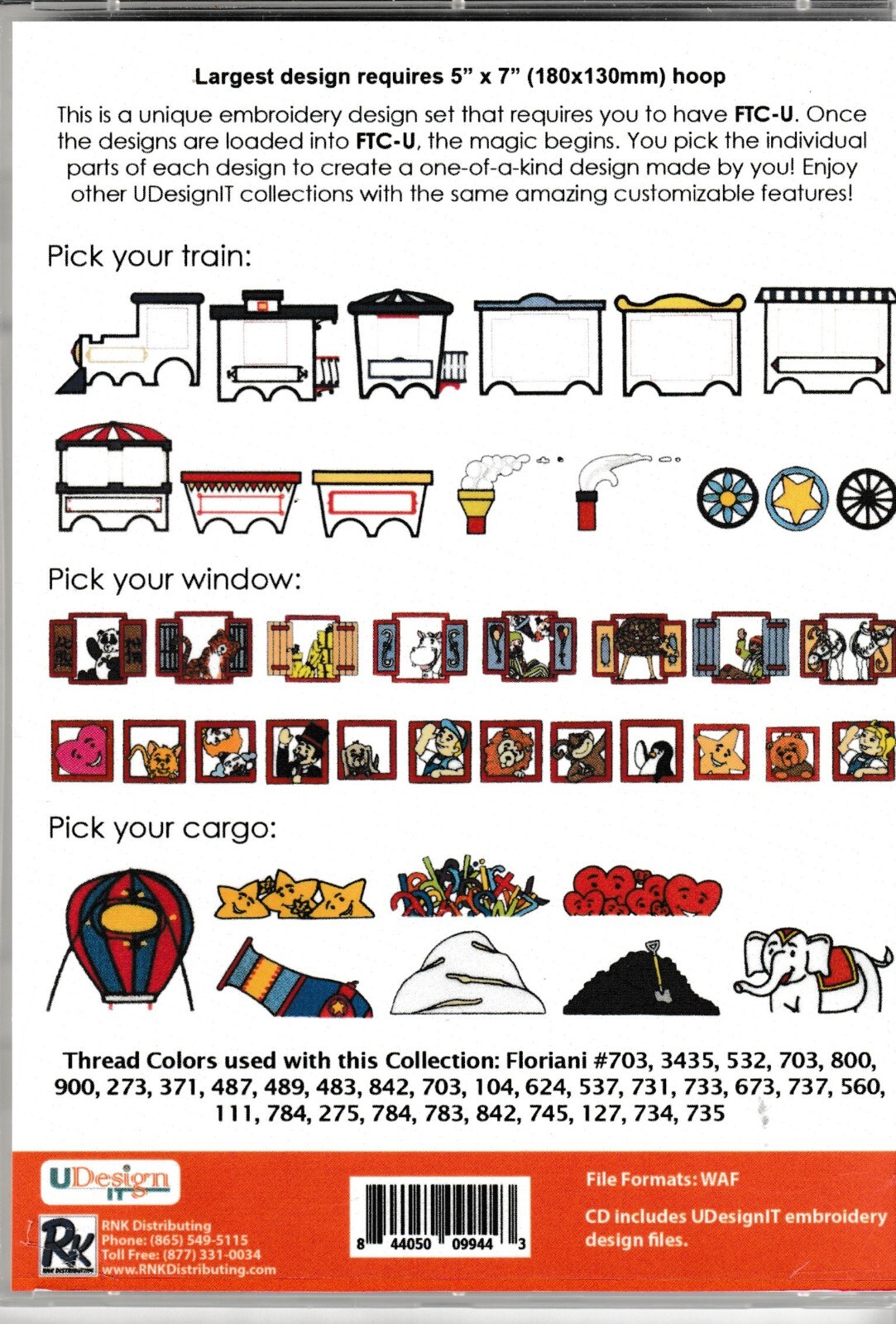 FLORIANI TOTAL CONTROL FTC-U EMBROIDERY COLLECTION APPLIQUE TRAINS | eBay