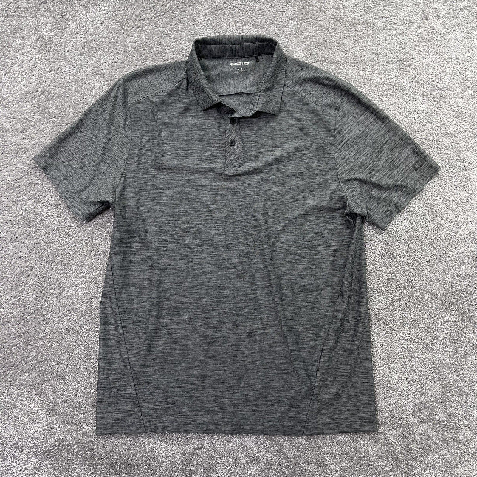 Ogio+Shirt+Mens+Large+Gray+Polo+Golf+Tennis+Stretch+Grey+Work+Business ...