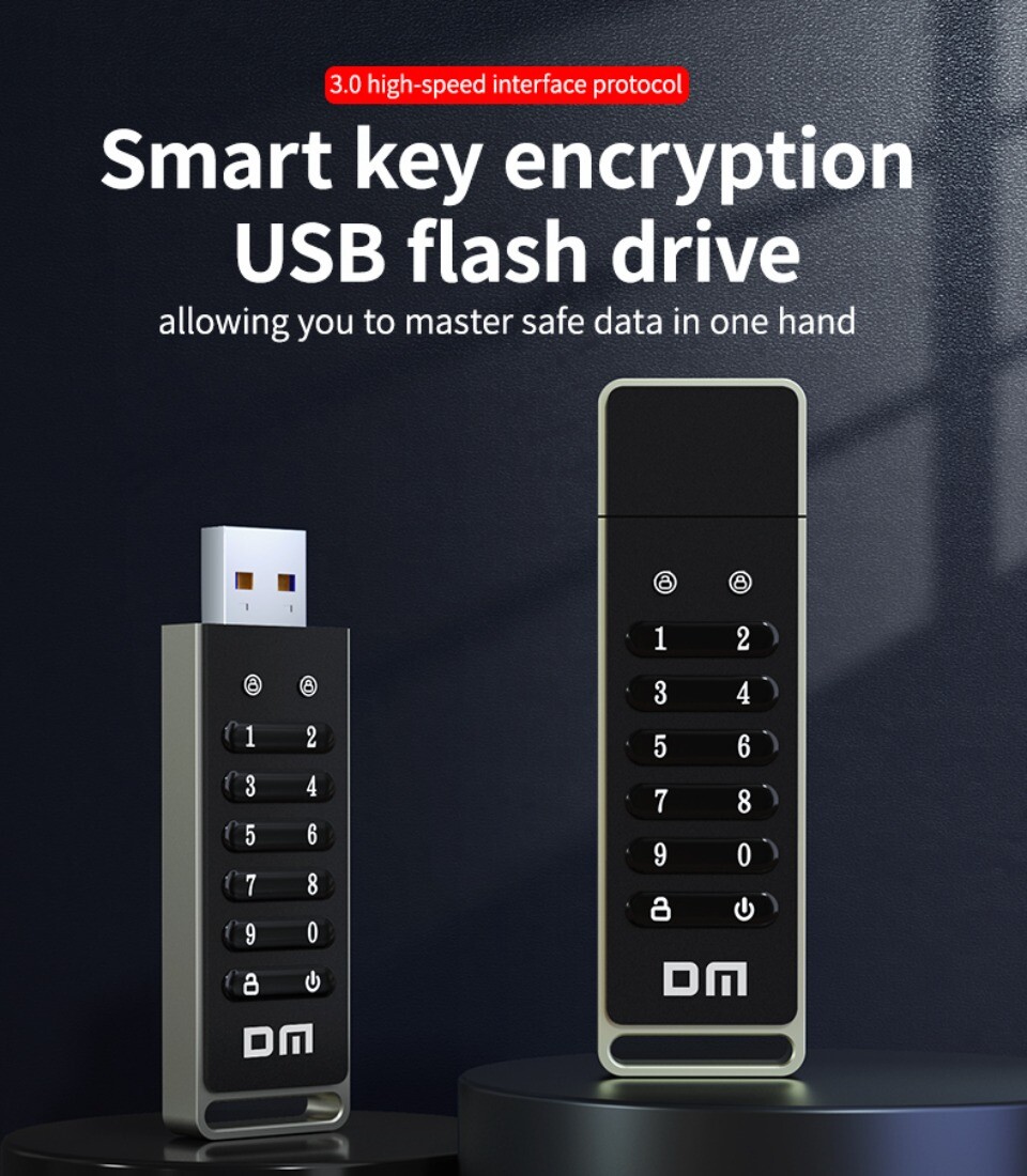 DM FD063 256-bit Encrypted USB Drive Password Secure Flash Drive USB3.2 ...