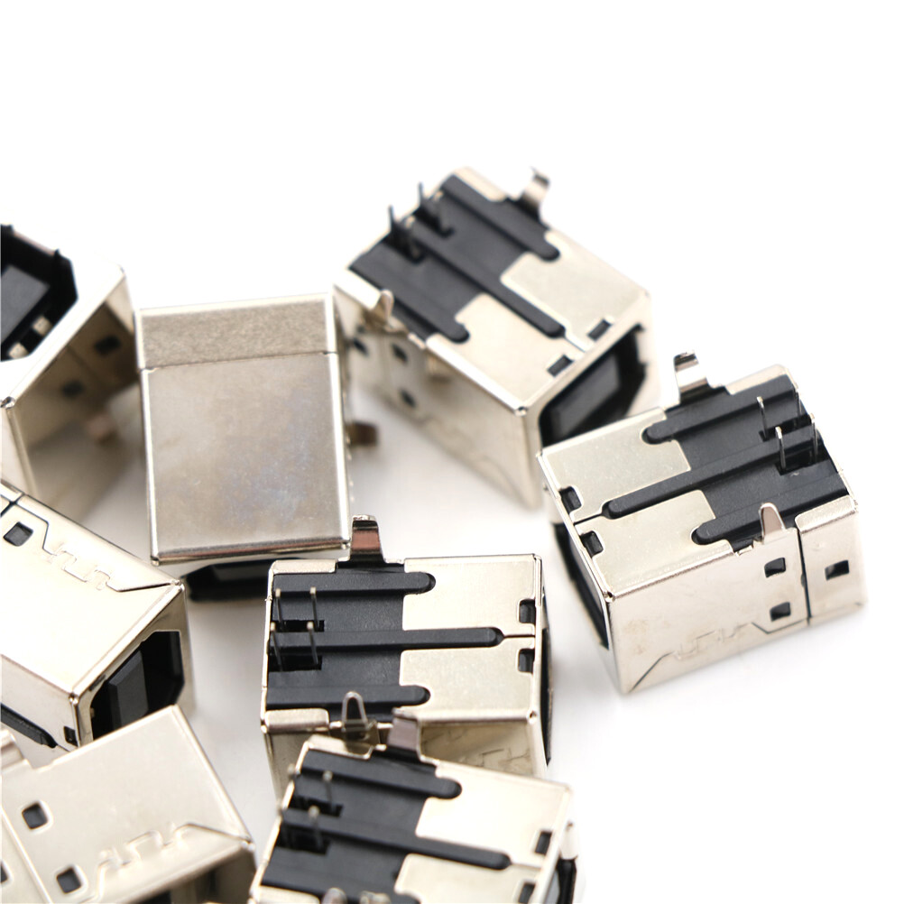 10Pcs USB Female Type-B Port 4-Pin Right Angle PCB DIP Jack Socket ...