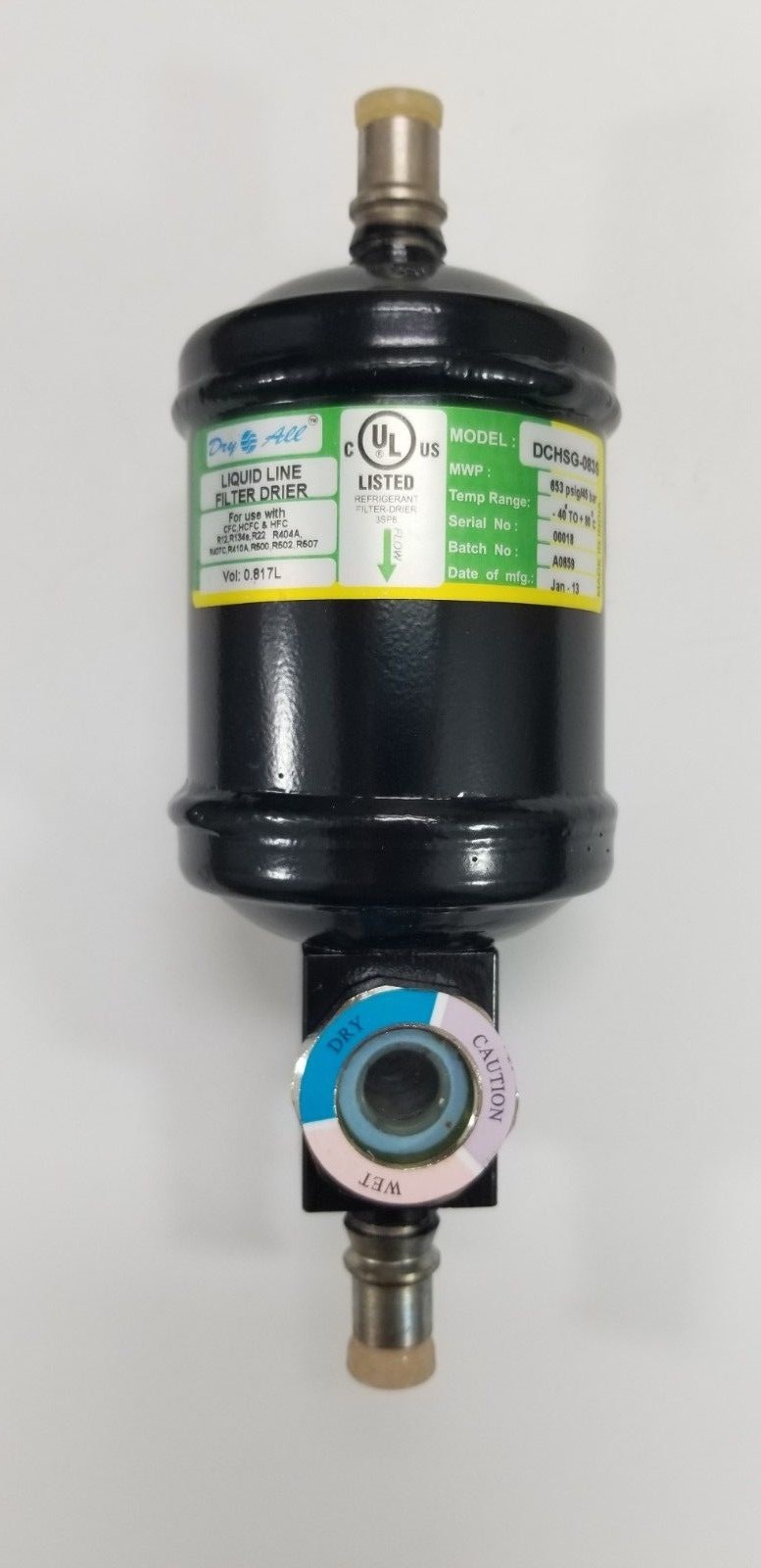 Refrigerant Filter Drier DCHSG-083S/3/8"ODF/2lbs/2.5"diameter/7.5"L/653 ...