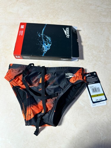 Speedo Swimsuit Swim Briefs Trunks sz 24 orange black mens | eBay