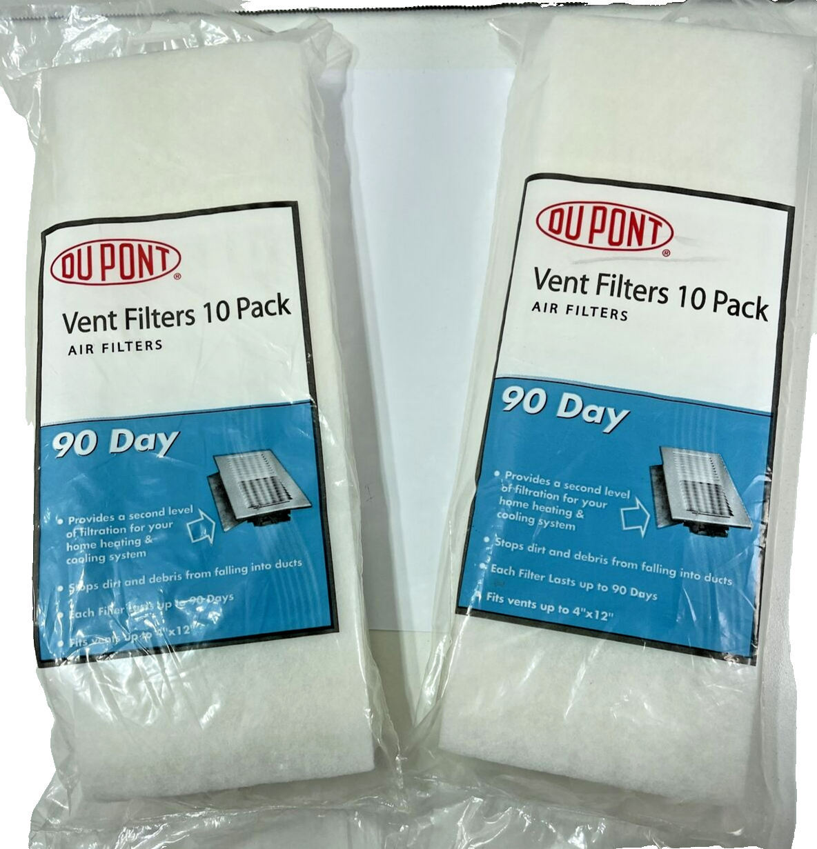 2X DUPONT NEW SEALED Vent Filters Ceiling Floor Reduce Dust Pollen 10 ...