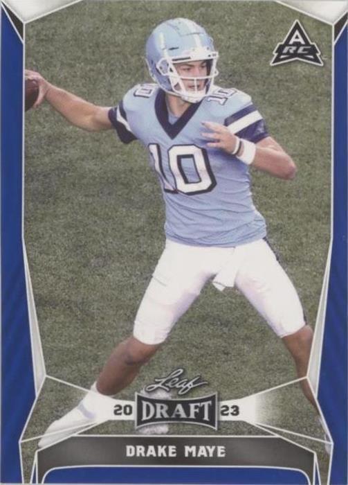 2023 Leaf Draft - Drake Maye #34 Blue (RC) for sale online | eBay