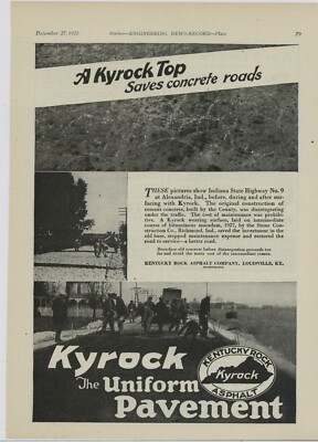 1928 Kyrock Ad: Alexandria, Indiana - State Highway No. 9 Paving ...