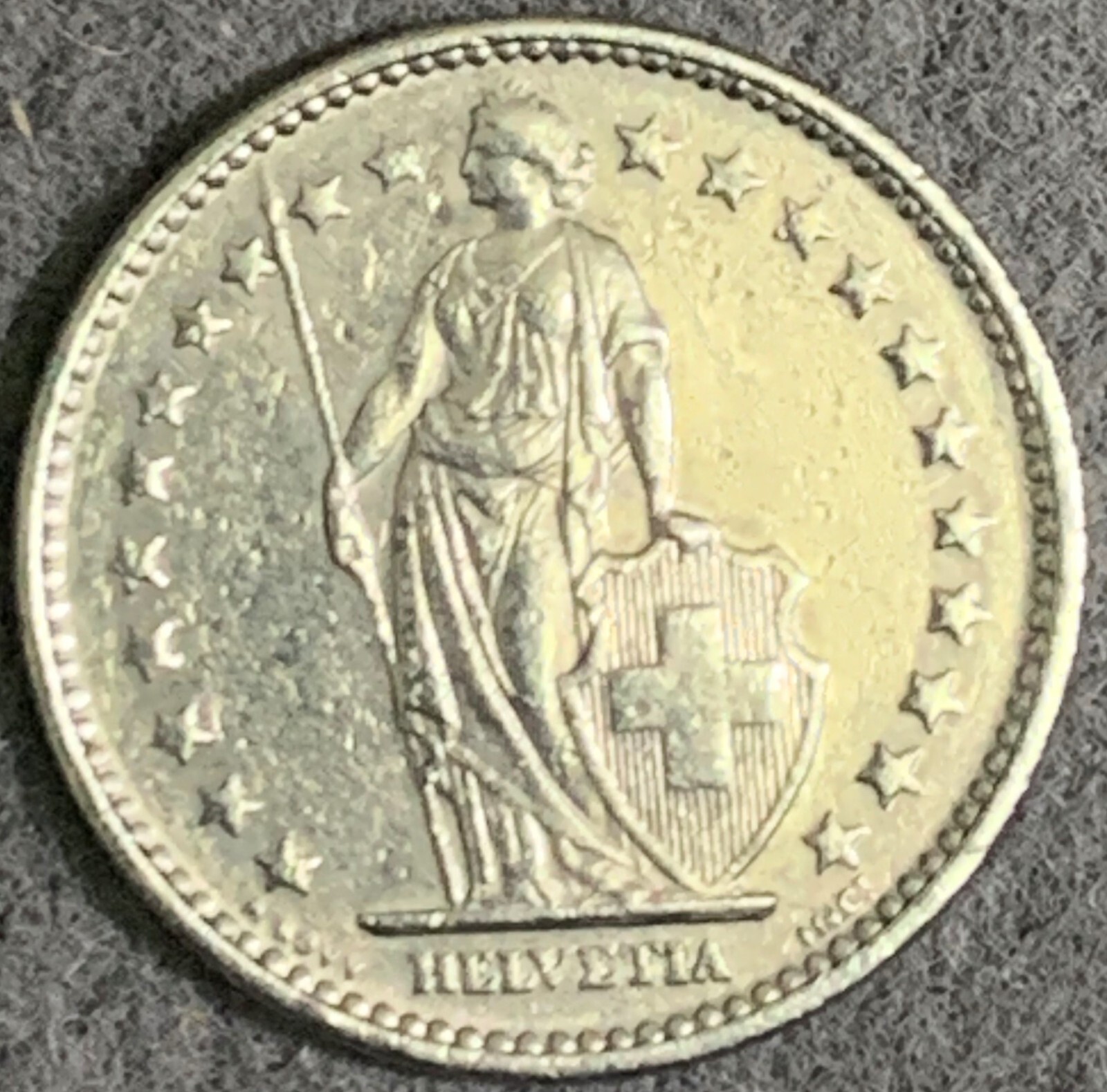 1968 Helvetia SWISS 2 Fr. coin Switzerland | eBay