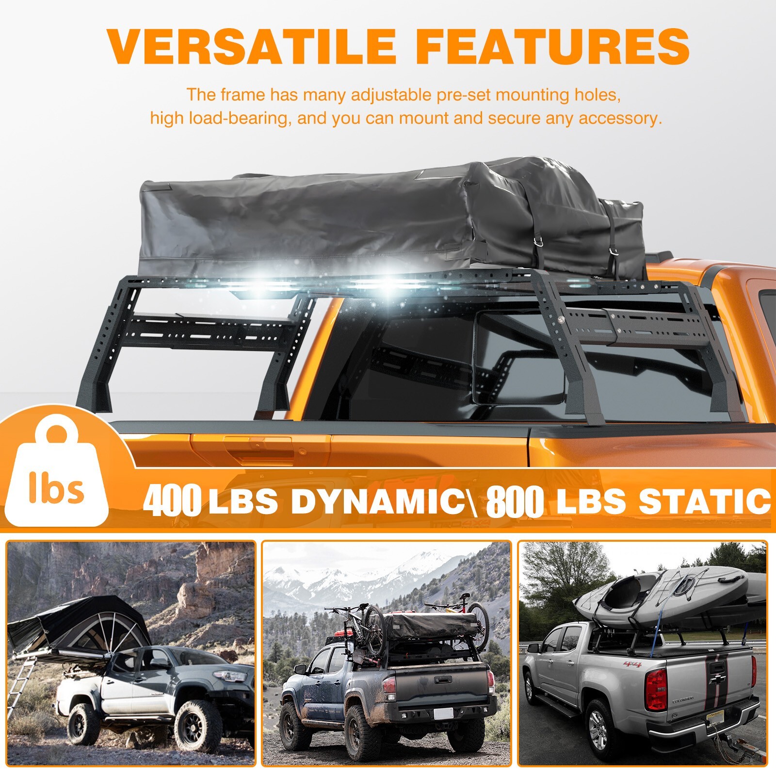 Universal Pick-up Truck Overland Trunk High Bed Rack Cargo Luggage ...