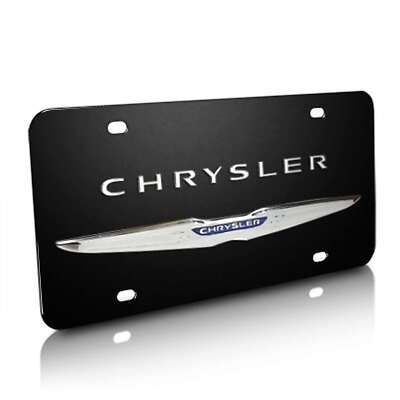 Chrysler Wing Dual Logo License Plate (Black) | eBay