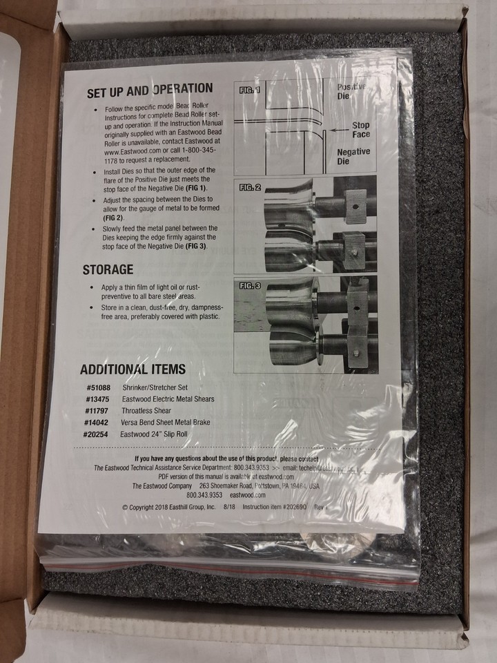 Eastwood Bead Roller Radius Edge Die Set | eBay