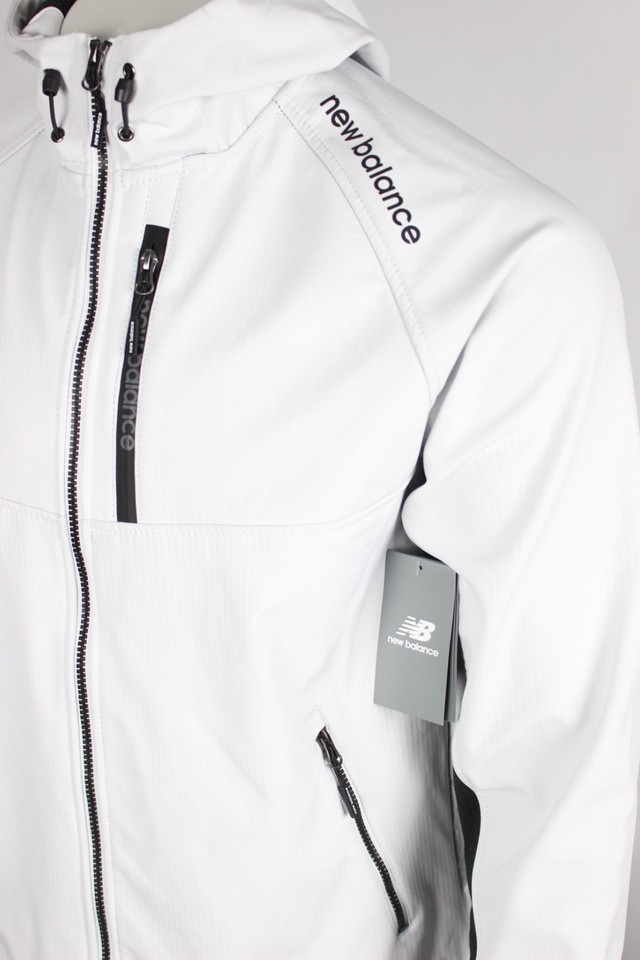 New Balance Men's Softshell Full Zip Jacket Hooded Fleece Lined White ...