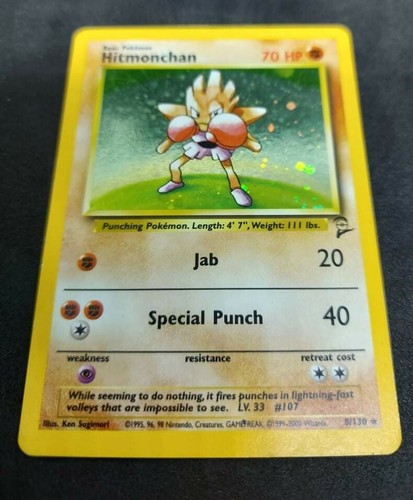 Hitmonchan LP Base Set 2 Holo Rare 8/130 WOTC Pokemon Card *Pics* Ultra ...