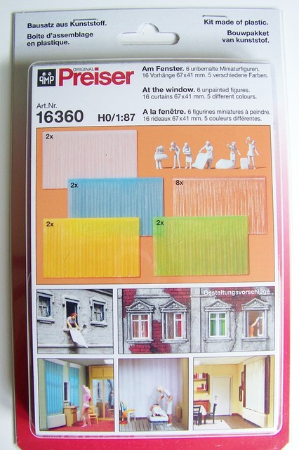 Preiser 16360 at The Window 6 Unpainted Figures 16 Curtains H0 NEU 2 ...