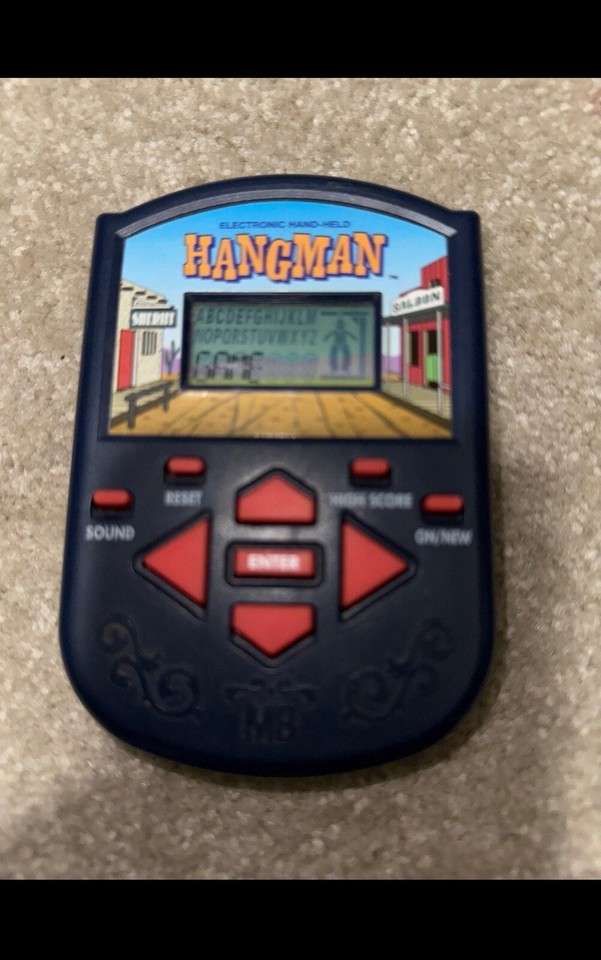 HANGMAN Vintage Electronic Handheld Game 1995 Milton Bradley Tested ...