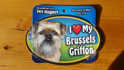 Scandical I Love My Dog Laminated Car Pet Magnet 4" x 6" Brussels ...