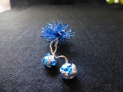 Antique Blue Wire Star-Burst Tinsel Christmas Ornament with Dangling ...