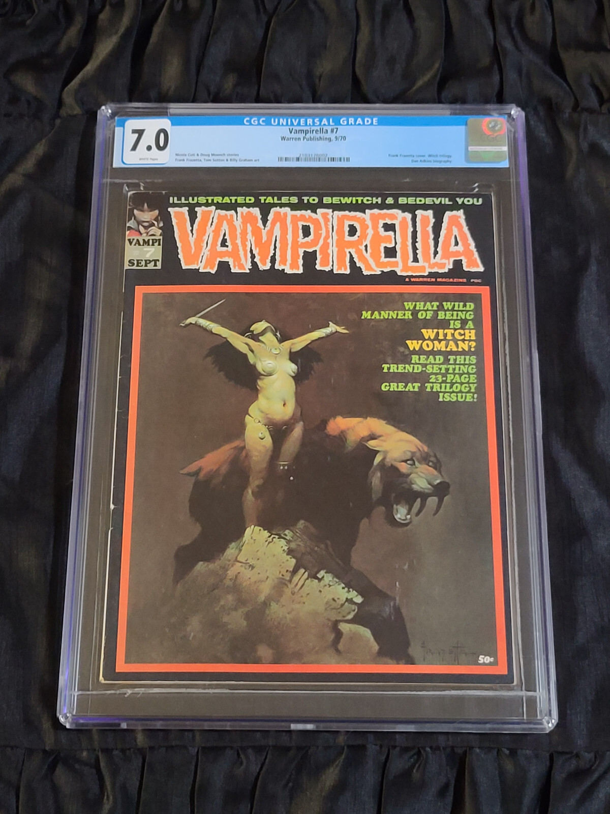 Warren 1970 Vampirella #7 CGC 7.0 Fine Very Fine w/ White Pages Classic ...