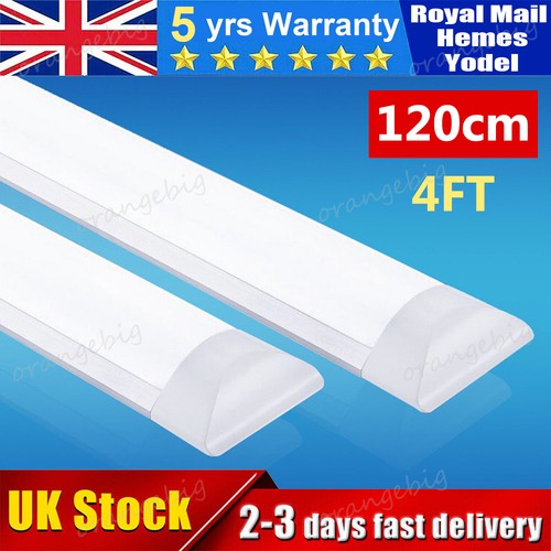 4FT LED Strip Light Batten Tube Light Office Shop Garage Ceiling Lamp ...