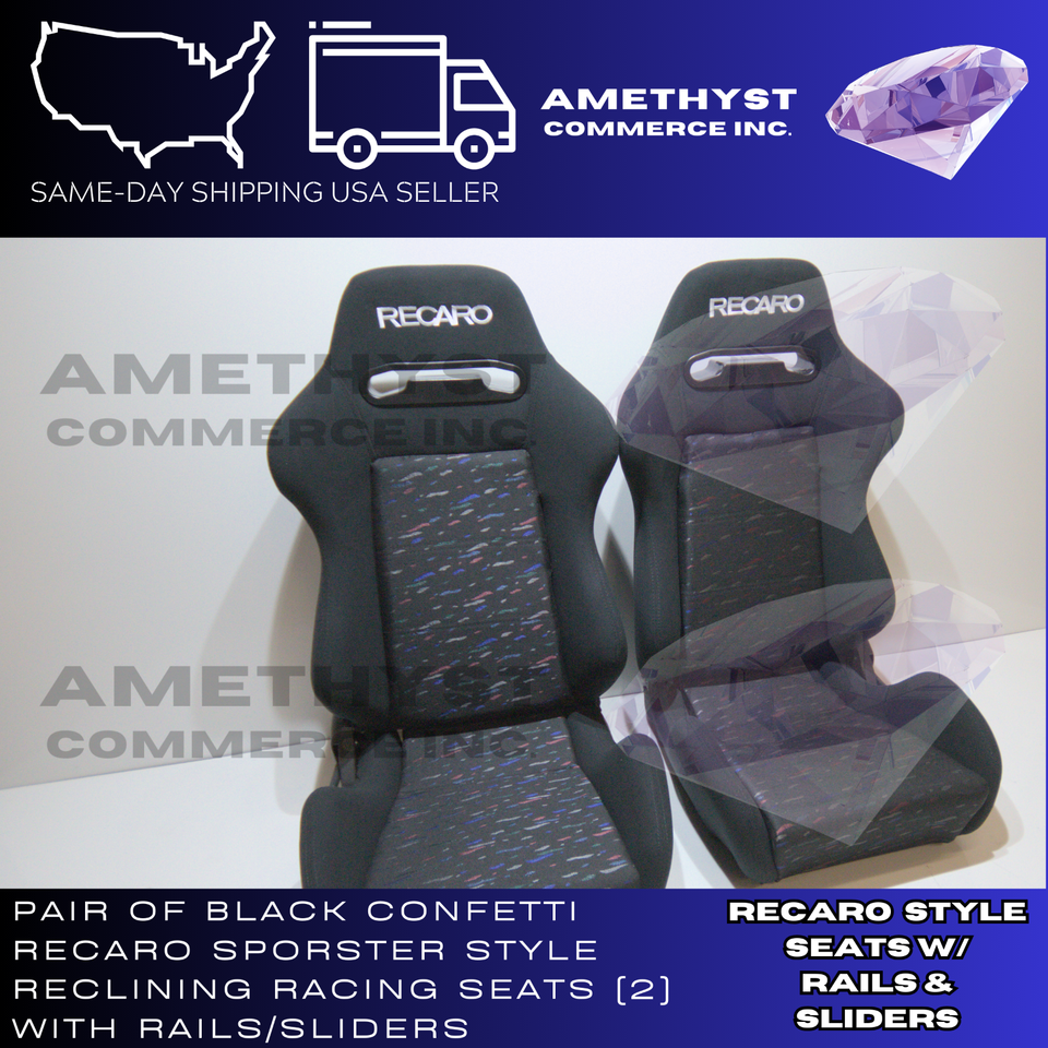 Pair (2) Reclinable Slider Seats For Recaro Confetti Style Seat ...