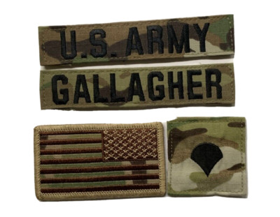 4 US Army Multicam Ocp Uniform Hook Name Set Tab Patch Spc Gallagher ...
