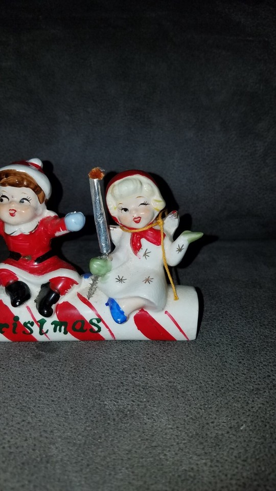 Vintage Commodore Merry Christmas Angel Candy Cane Sleigh | eBay