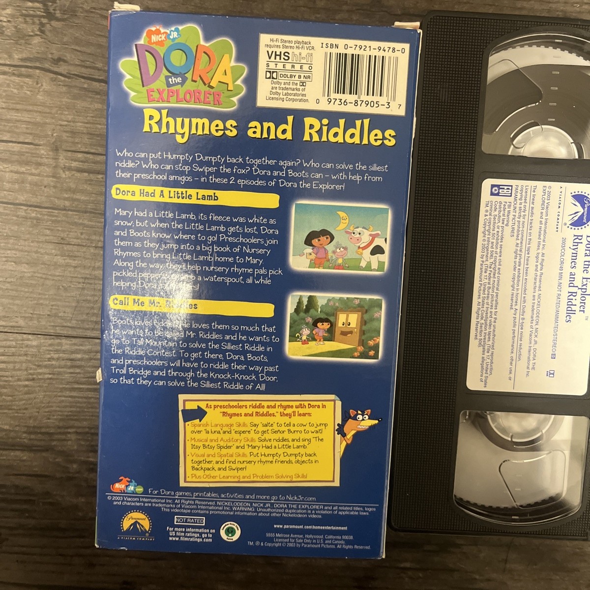 Dora The Explorer Rhymes And Riddles Vhs
