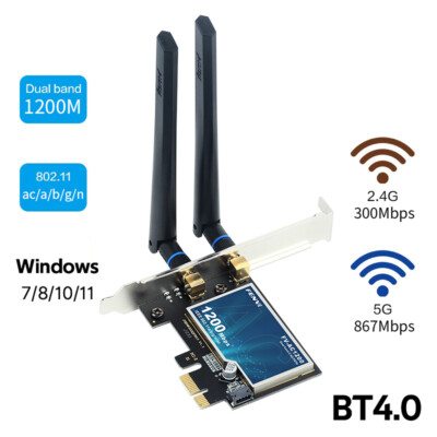 FV-AC1200 PCI-E Network Card 2.4G/5GHz Wireless Bluetooth Adapter for ...