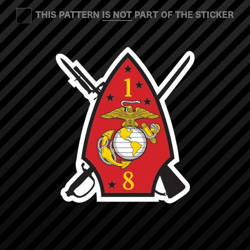 1st Battalion 8th Marine Regiment USMC V2 Sticker Vinyl Marines Corp | eBay