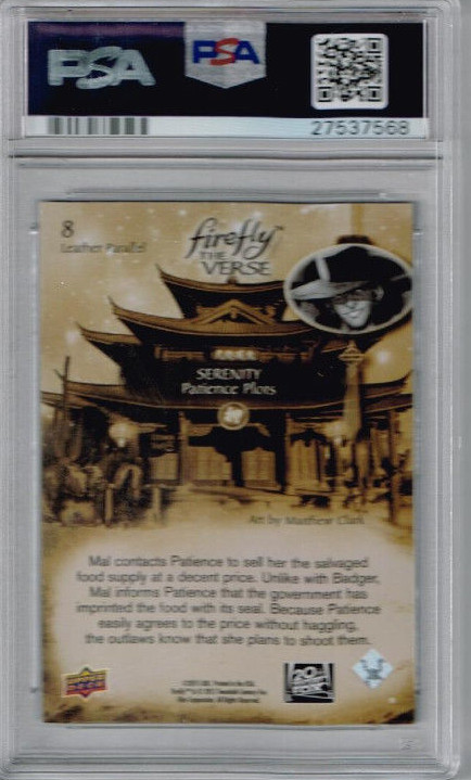 2015 Upper Deck Firefly: The Vers Patience Plots Leather PSA 10 | eBay