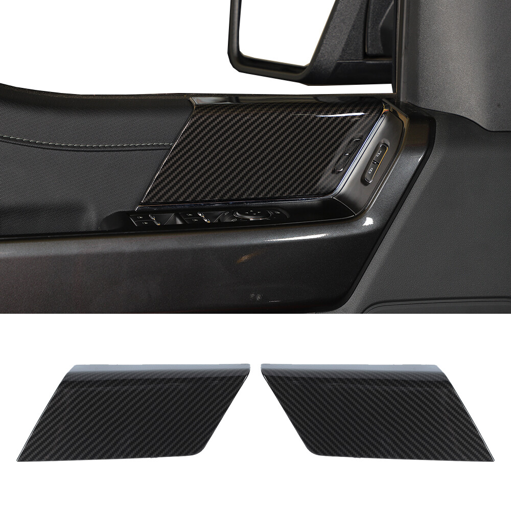 Front door panel handles cover trims Carbon Fiber Grain for Ford F150 ...
