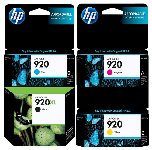 GENUINE NEW HP 920XL 920 Ink Cartridge 4-Pack for Officejet 6000 6500 ...