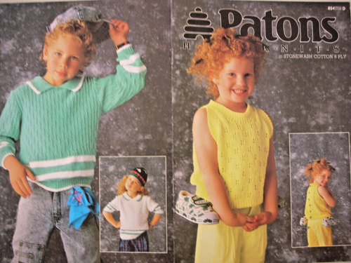 Patons Knitting Patterns - FOUR DESIGNS - Girls Ages 2 to 8 Years in ...