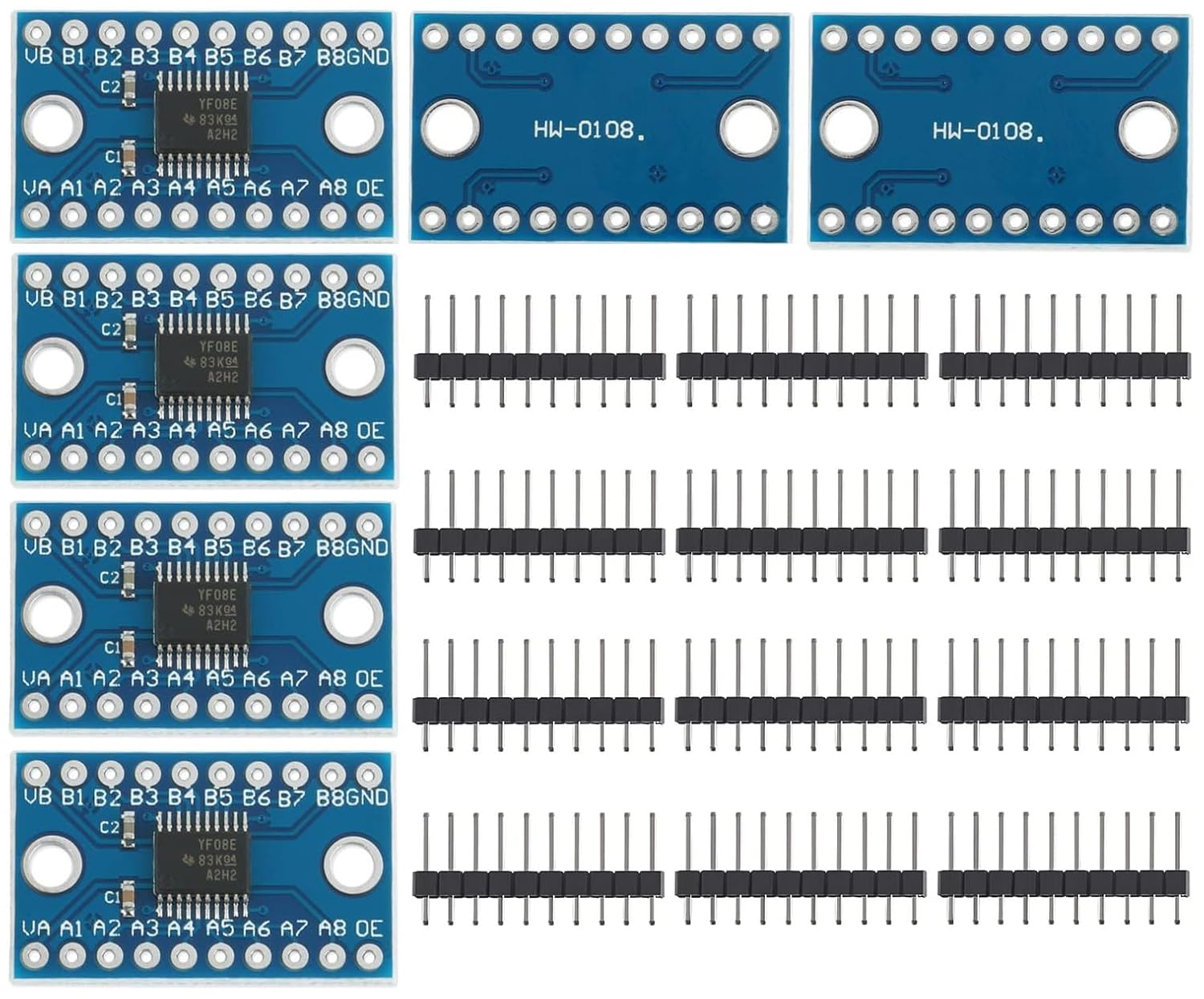 8 Channel 6Pcs TXS0108E Logic Level Shifter 3.3v 5v High Speed Full ...