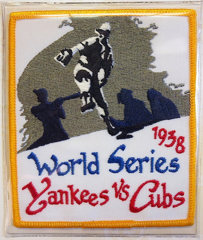 1938 WORLD SERIES PATCH CARD Willabee & Ward ~ NEW YORK YANKEES vs ...