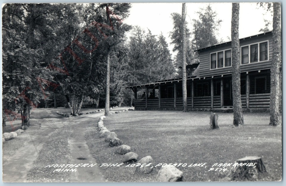 c1940s Park Rapids, MN RPPC Northern Pine Lodge Cabin Photo Potato Lake ...