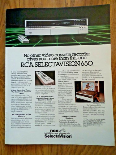 1981 RCA TV Television Ad SelectaVision 650 | eBay