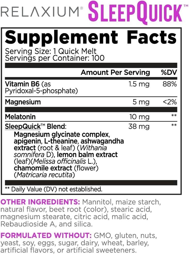 Relaxium Sleep Quick 100 Drug Free Melts - Better Sleep - Exp 5/2025 | eBay