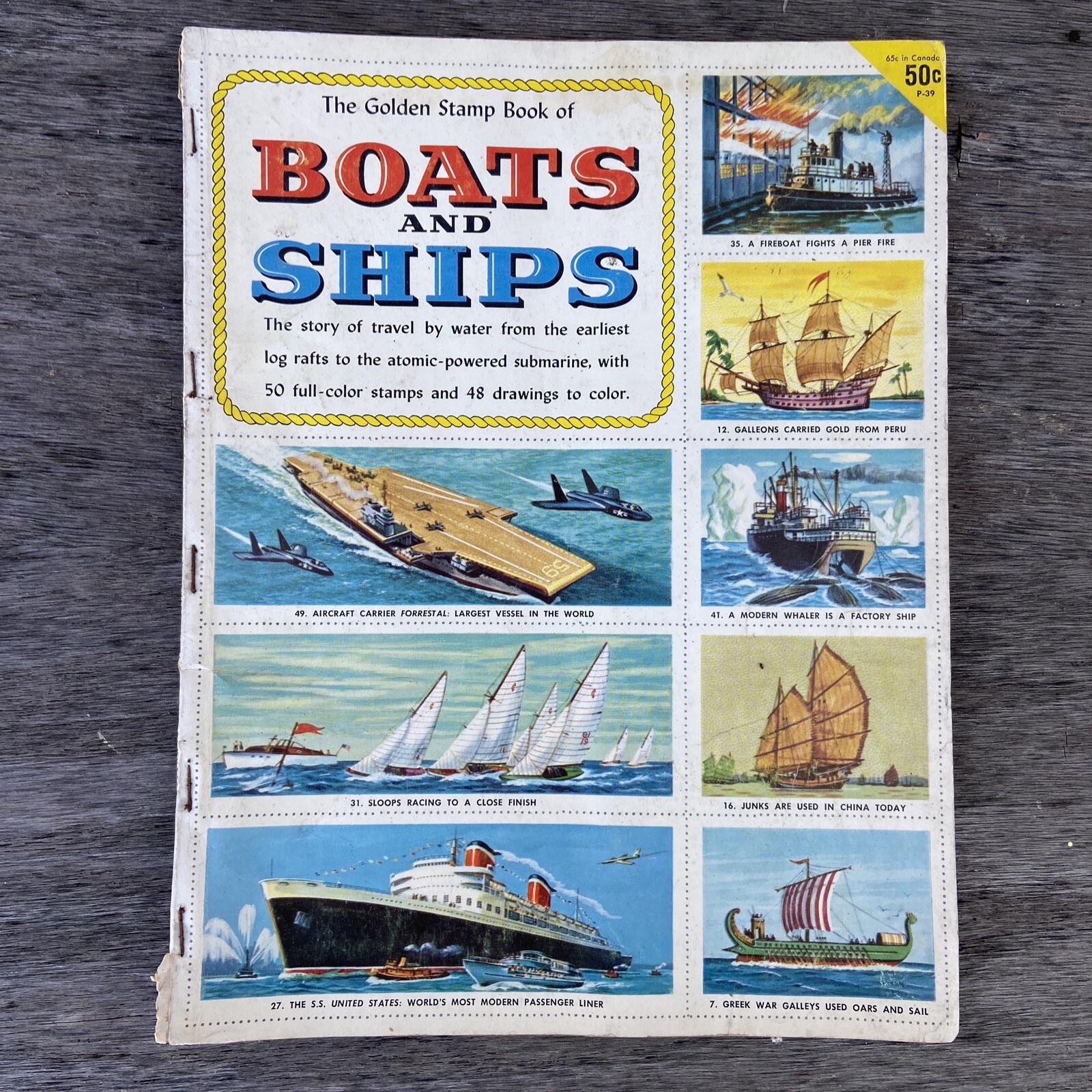 The Golden Stamp Book Of Boats And Ships 1956 P-39 | eBay