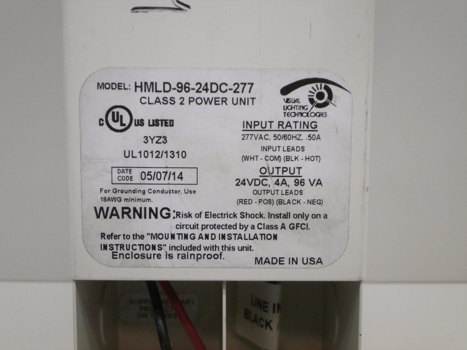 HMLD-96-24DC-277 Class 2 LED Power Supply 24V DC 96VA 96W (277-Volt ...