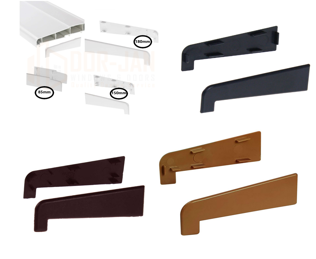 End Caps Cill Window uPVC Plastic External Sill Cover 85mm Stub / 150mm ...