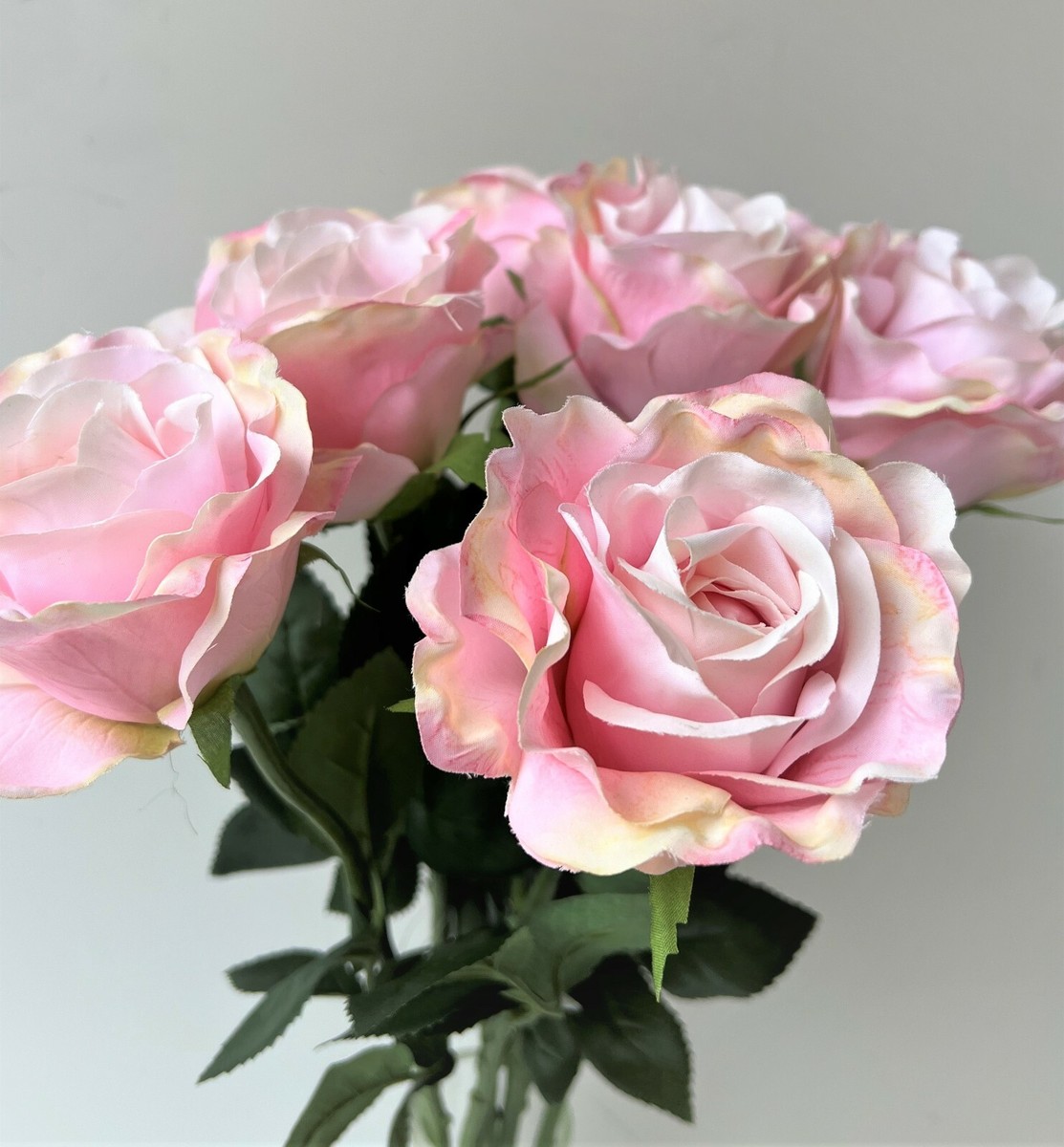 Open Silk Roses Flower Silk Folded Flat Open Rose W Stamens | House Of