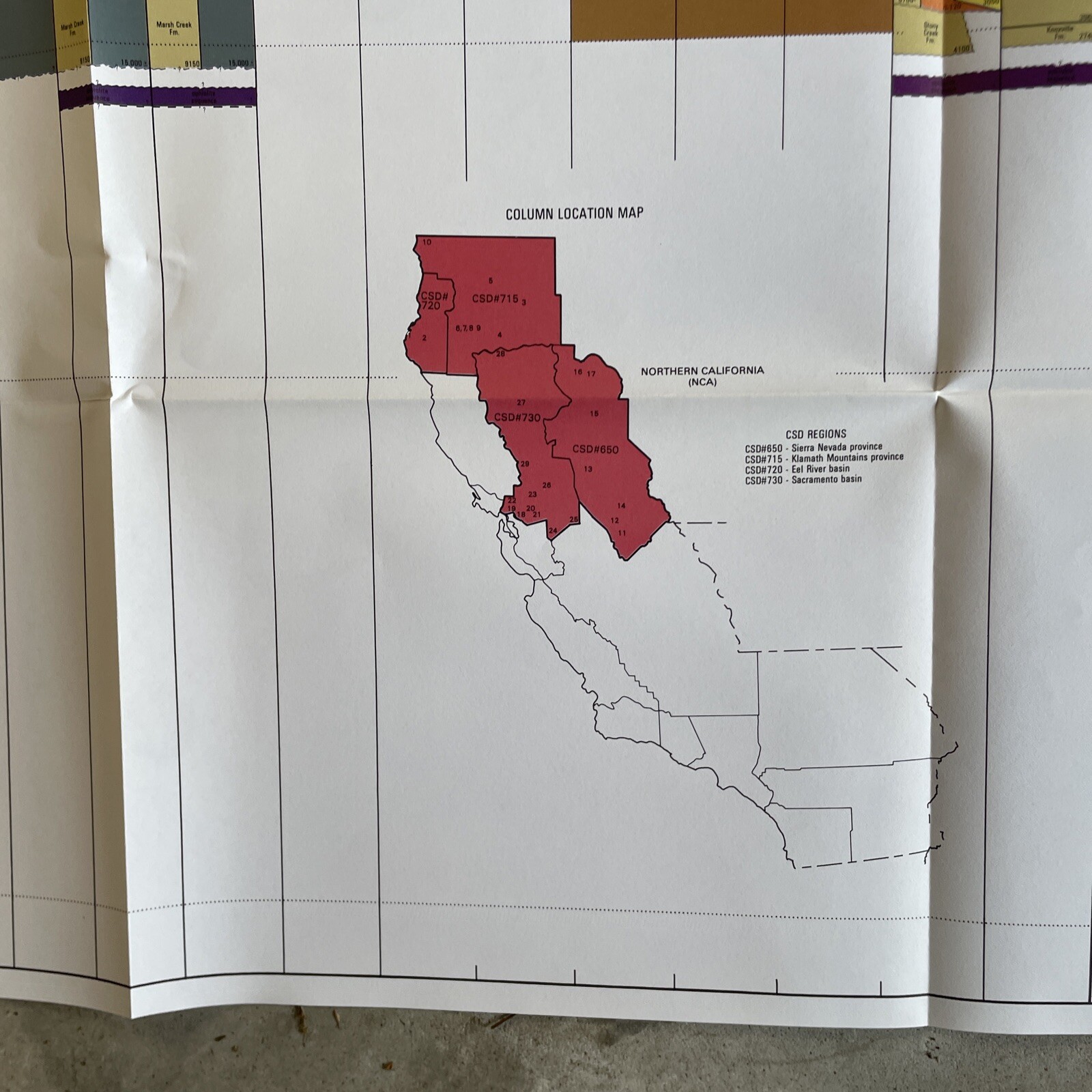 COSUNA Geologic Stratigraphic Correlation Chart northern California ...