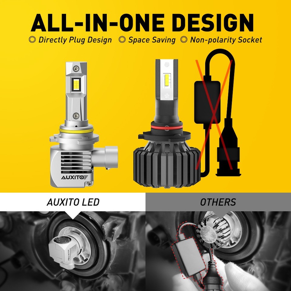 Q16 4X AUXITO 9005 9006 LED Headlight Bulbs Canbus High Low Beam Kit ...