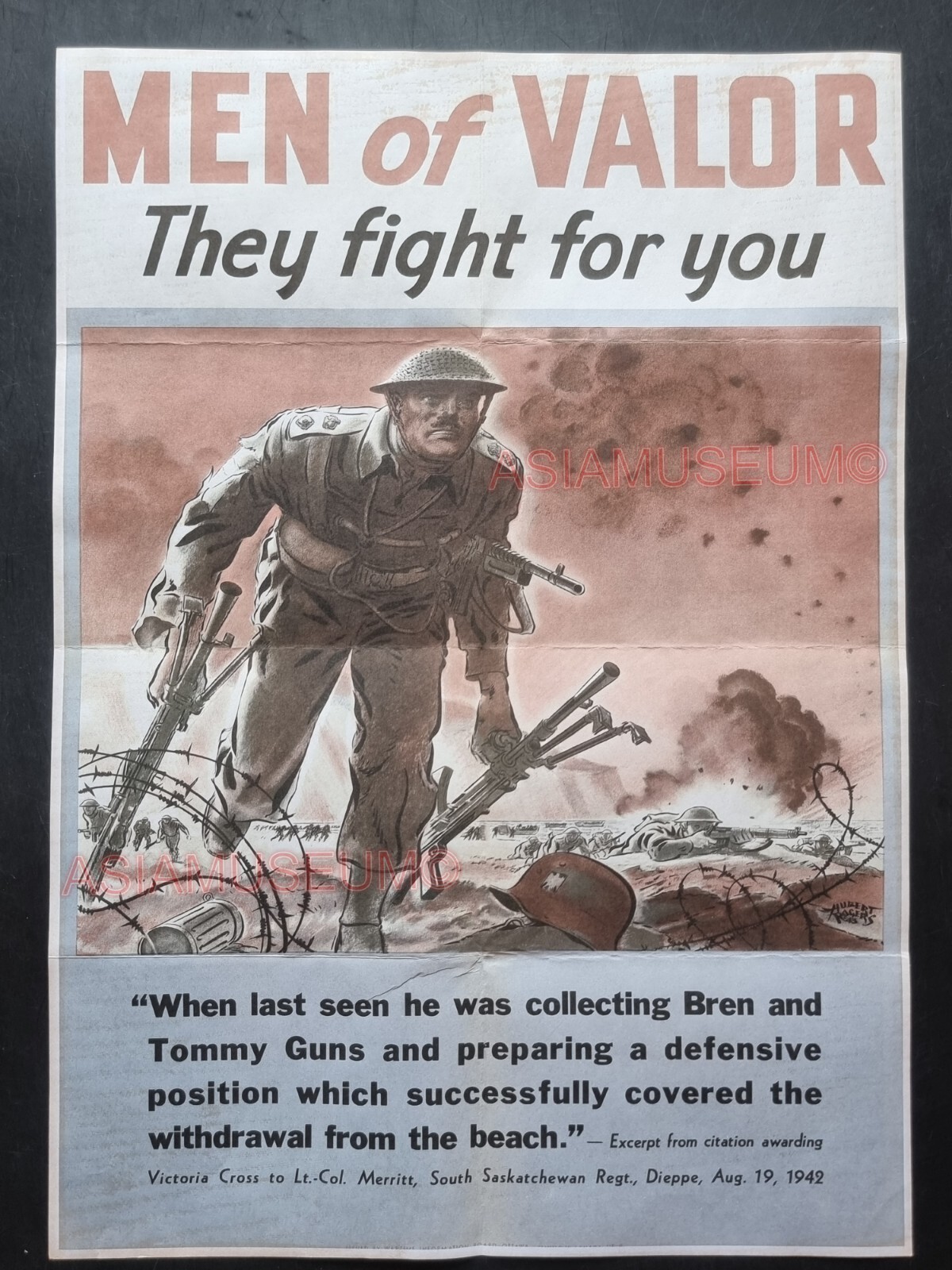 1944 WW2 USA AMERICA MEN OF VALOR FIGHT GUN ARMY DEFENSE PROPAGANDA ...