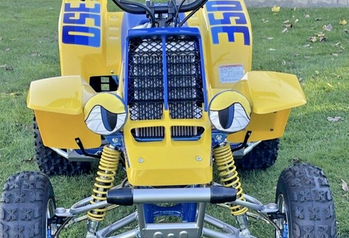 YAMAHA BANSHEE YFZ350 yel/blk/blue MARINE VINYL HEADLIGHT COVERS PADDED ...