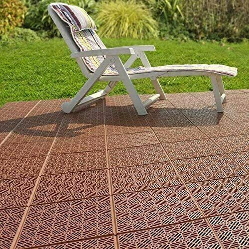 Outdoor Snap Patio Tiles Interlocking Deck Tiles 10PCS Waterproof