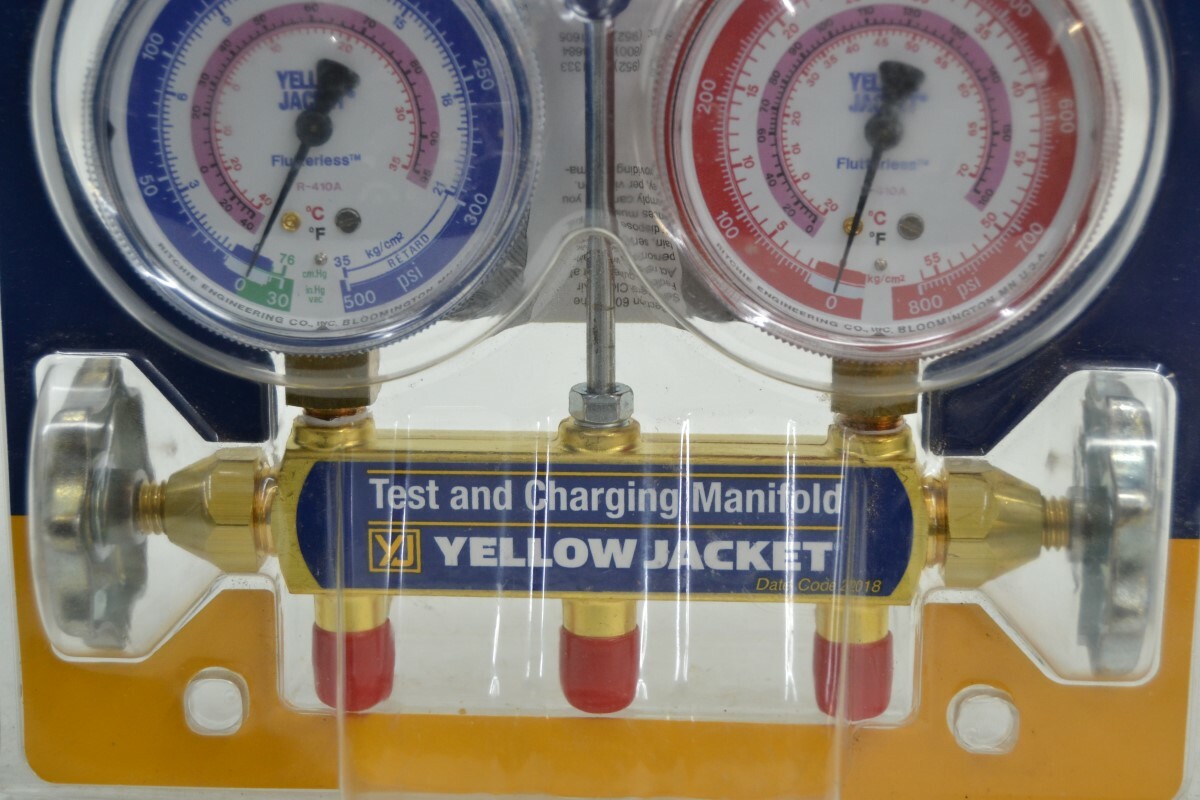 YELLOW JACKET 42004 Series 41 Manifold with 3-1/8 inch Gauge for sale ...