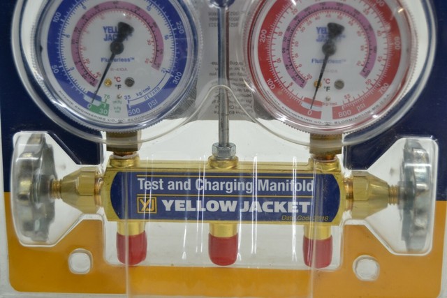 YELLOW JACKET 42004 Series 41 Manifold with 3-1/8 inch Gauge for sale ...