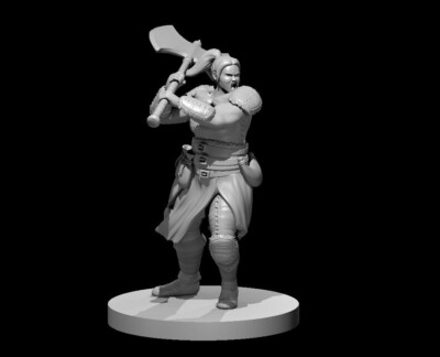 Berserker Female Commoner NPC 28mm Scale DND D&D Tabletop Mini | eBay