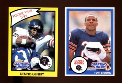(2) 1990 Kenner Starting Lineup Dennis Gentry Chicago Bears Cards | eBay