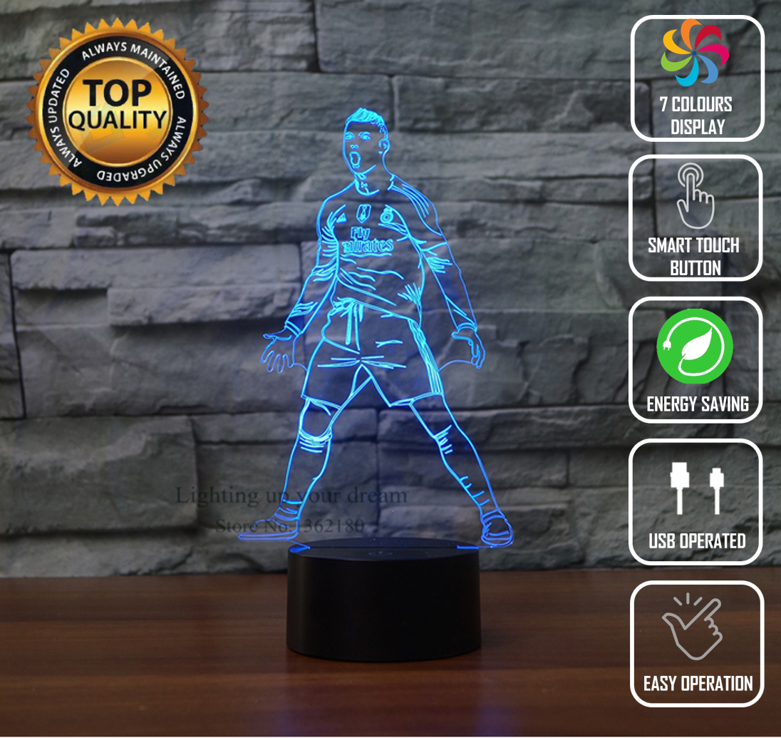 Cristiano Ronaldo CR7 Real Madrid 3D LED Nachtlicht Weihnachten ...